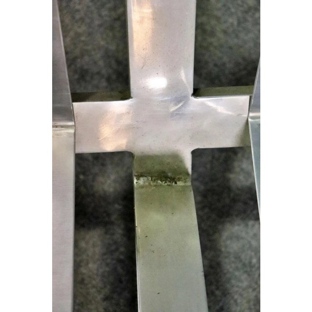 Mid Century Modern Barcelona Style Settee in Leather Chrome Two of Two ...