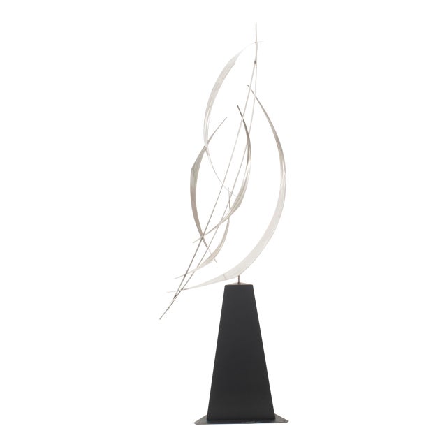 Contemporary Silver Metal Sculpture | Chairish