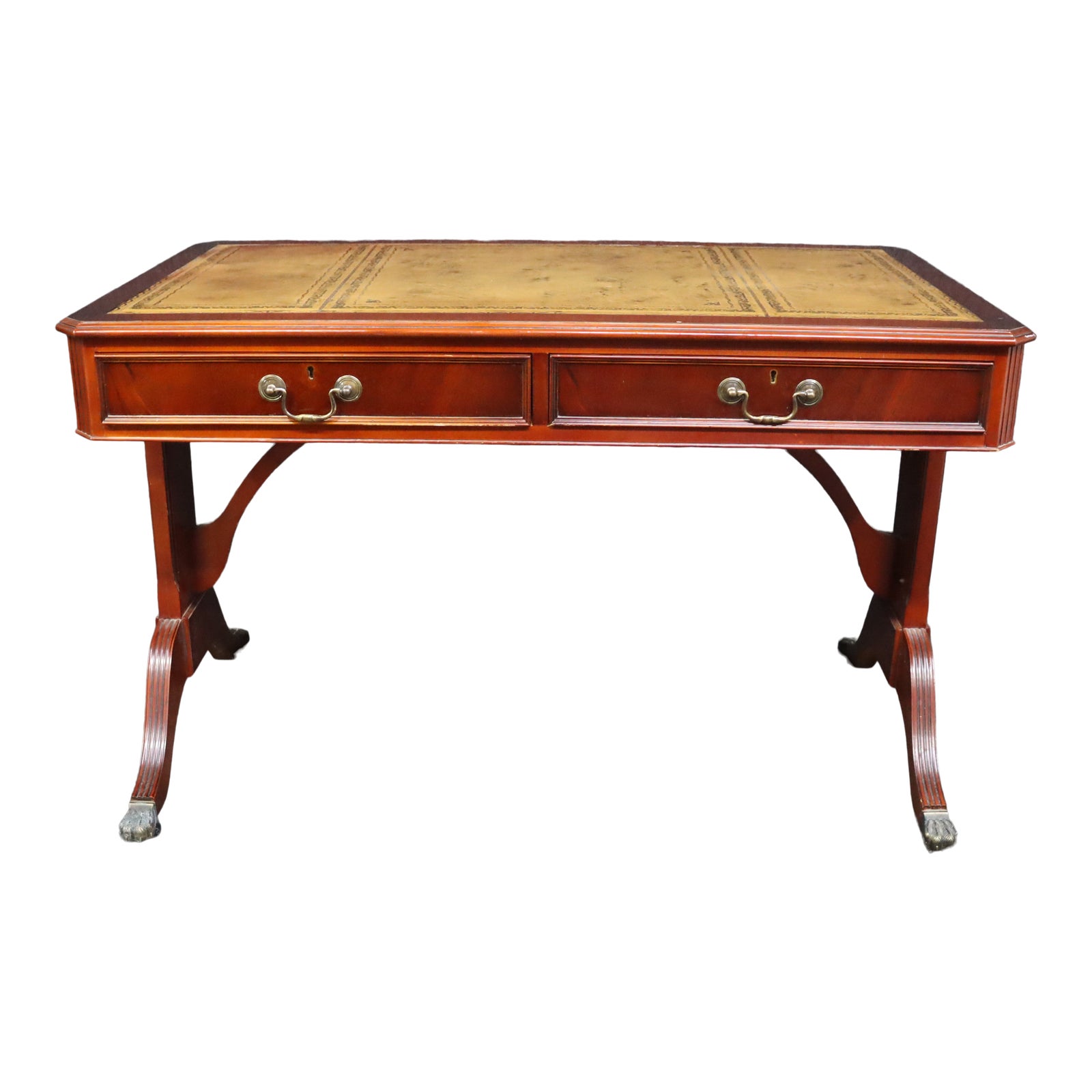 Leather Top Federal Style Desk | Chairish