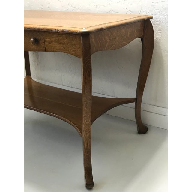 1900s Tiger Oak Parlor Table by Wolverine Mfg. Company | Chairish