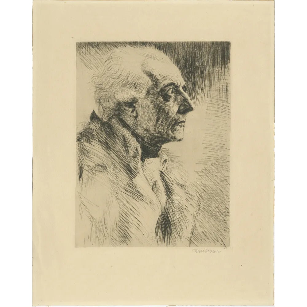 Karl Bauer, Bust Portrait of Frederick the Great, 1940s, Etching on ...