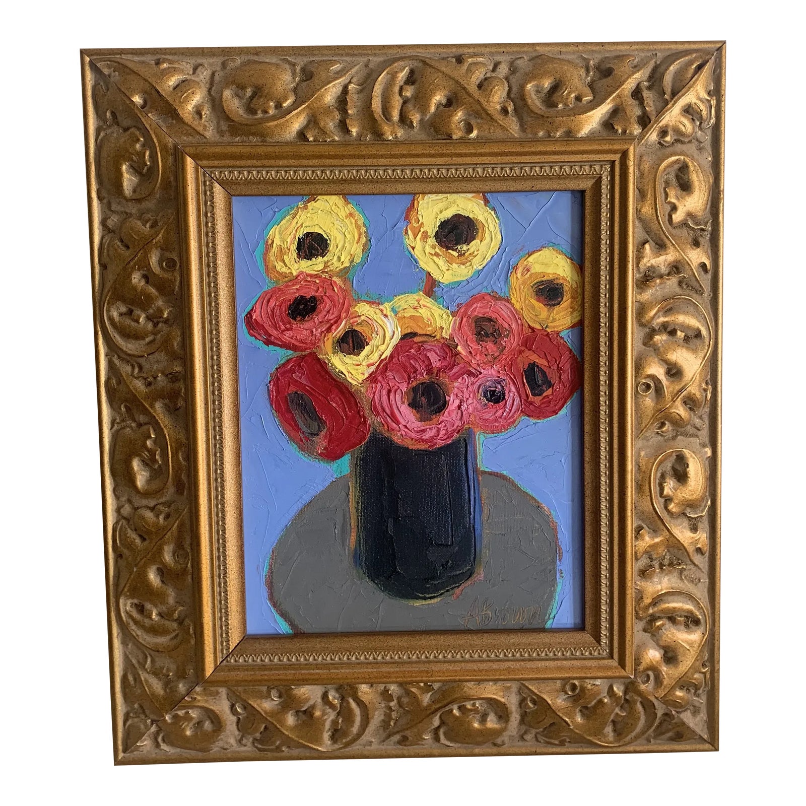 Contemporary Original Alexandra Brown Pop Art Floral Still Life Oil ...