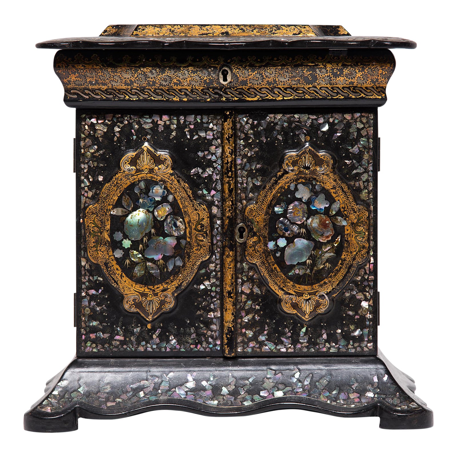 Mid 19th Century Table Casket With Mother of Pearl Inlay | Chairish