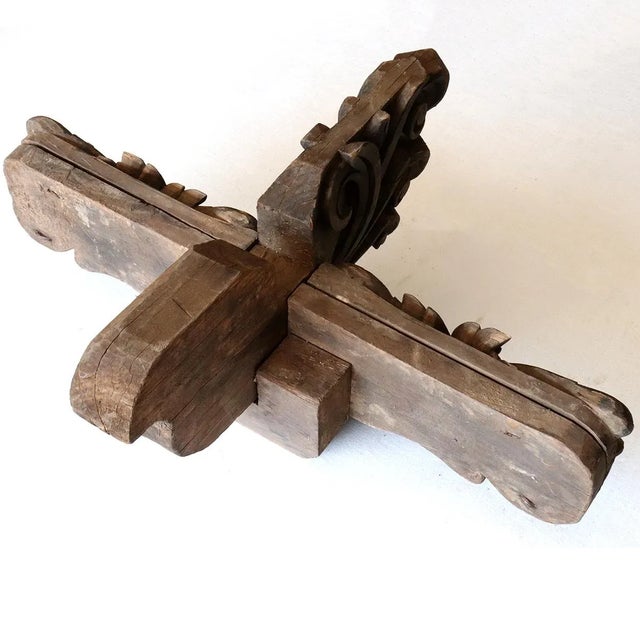 18th Century Chinese Floral Carved Pine/poplar Architectural Cross ...