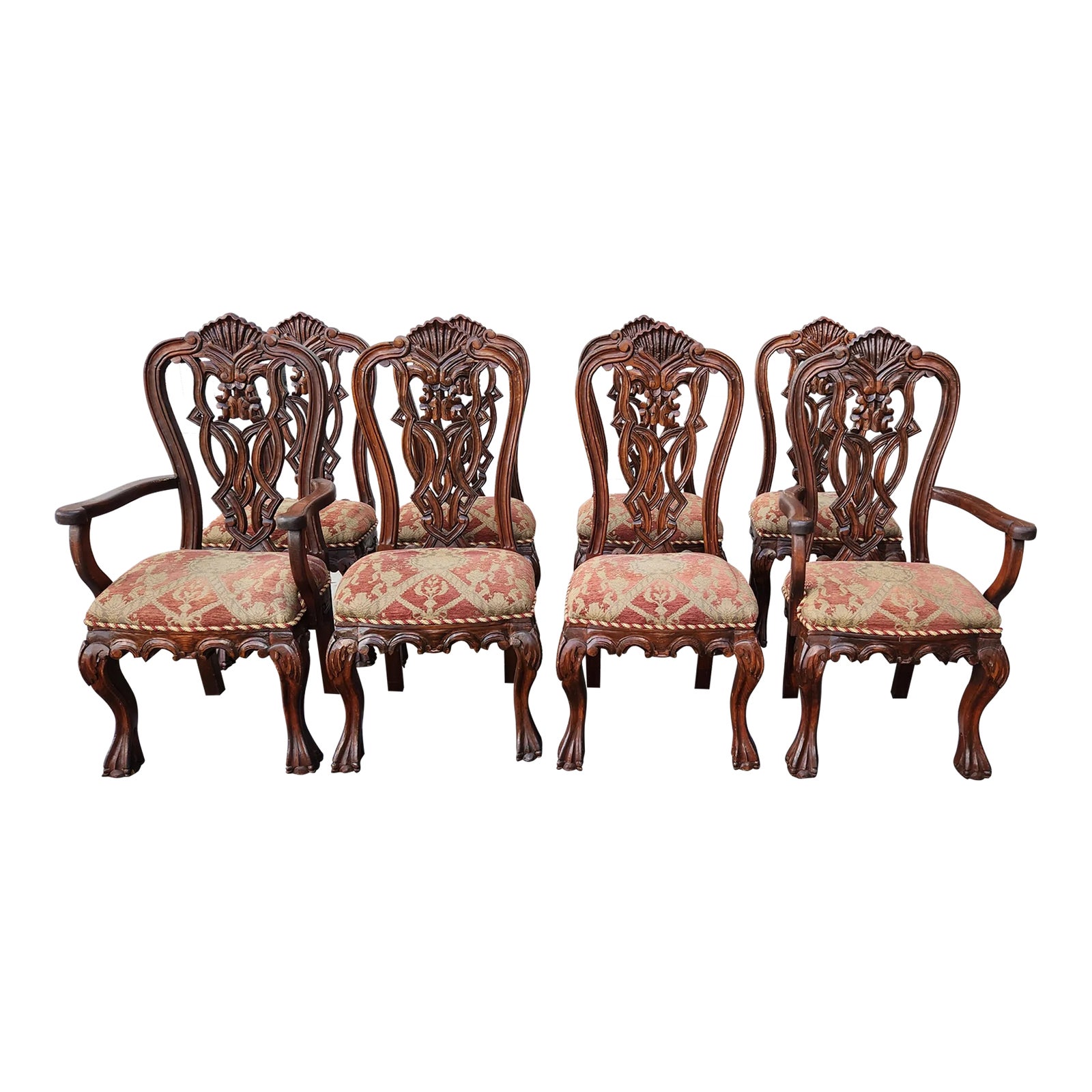 1980s Vintage Wooden Hand-Carved Chairs in the Grand Savannah Style ...