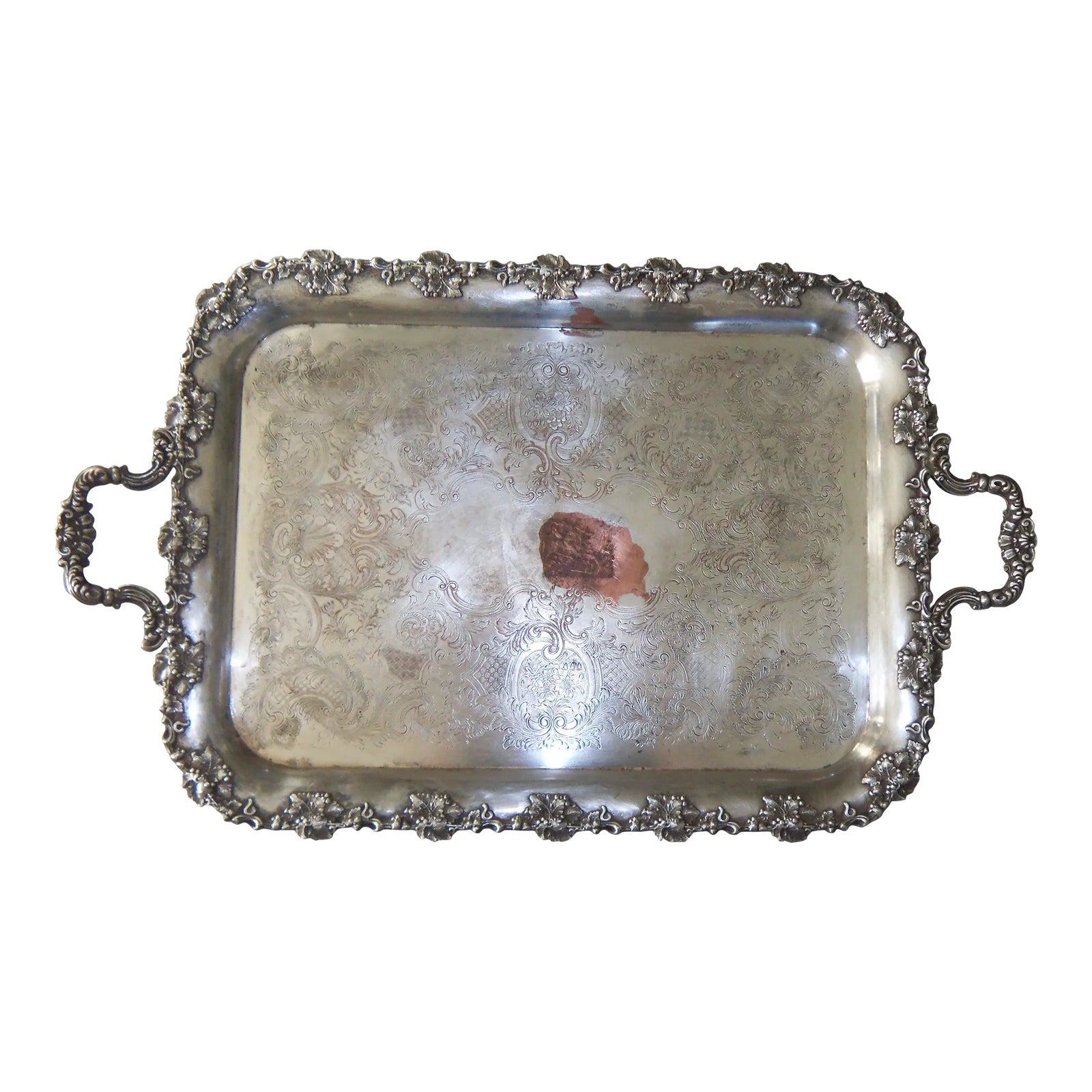 1940s Silverplate Copper Tray | Chairish