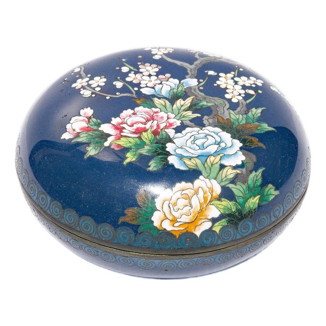 Early Japanese Silver Wire Cloisonné Box | Chairish