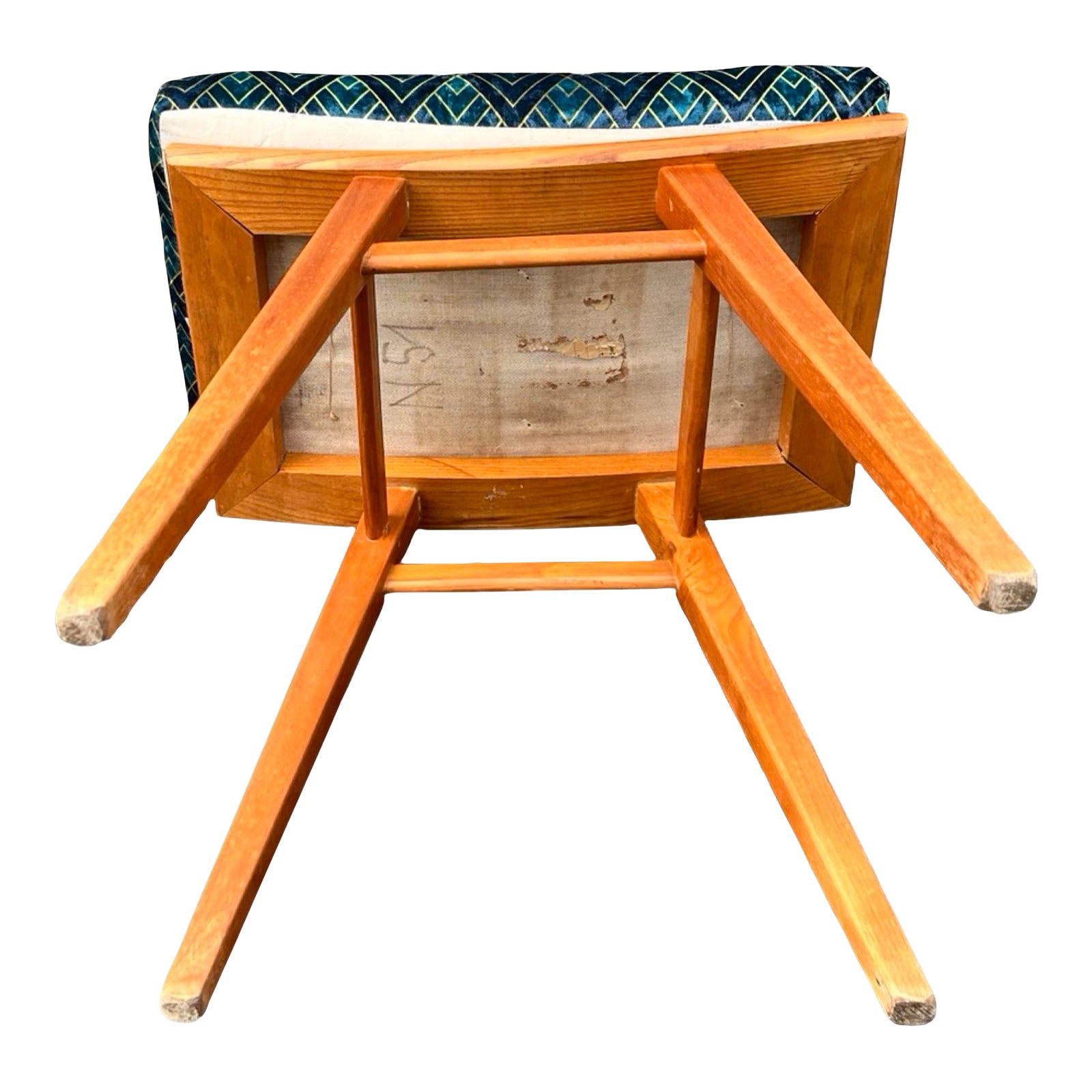 Japanese Zydel Upholstered Stool After Renovation, Germany, 1960s ...