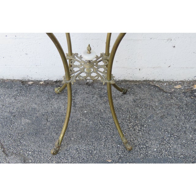 Victorian Marble Top and Brass Finish Flower Statue Stand Pedestal ...