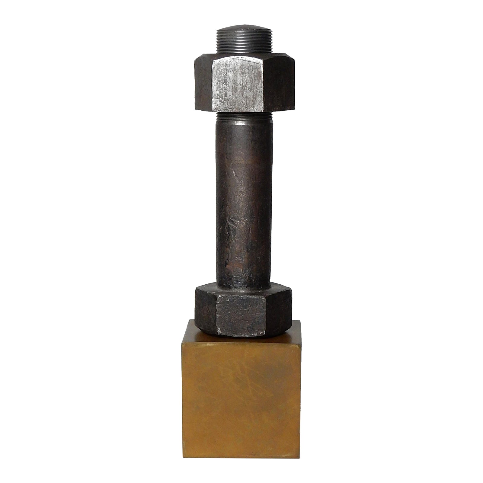 Architectural Nut & Bolt Sculpture Industrial Bauhaus Iron Art | Chairish
