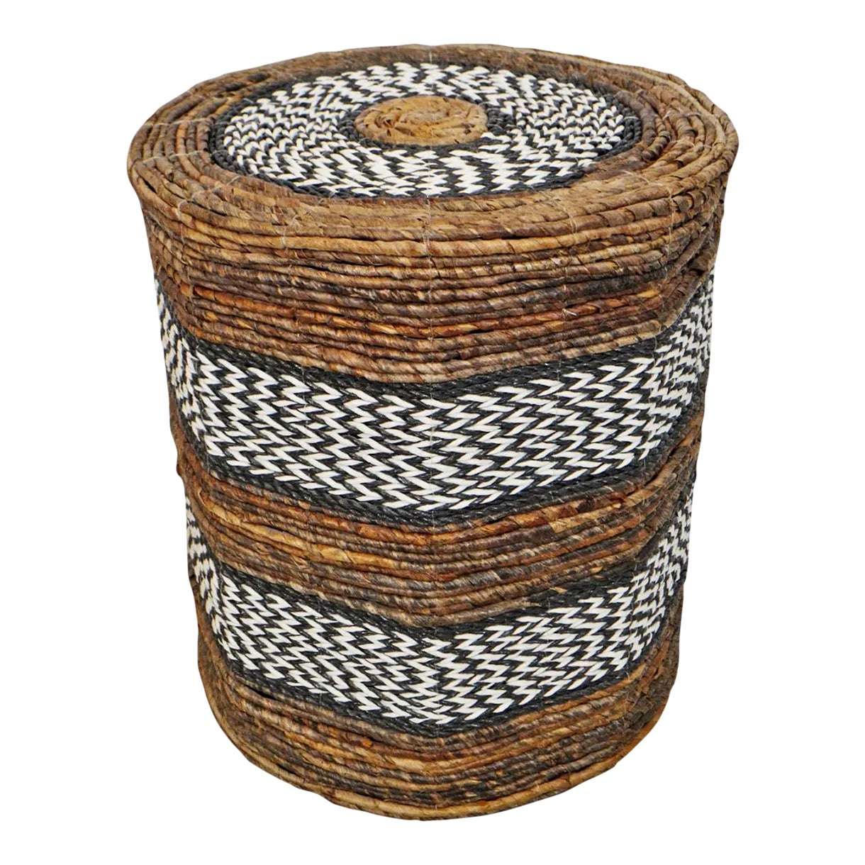 Banana Bark Striped Stool | Chairish