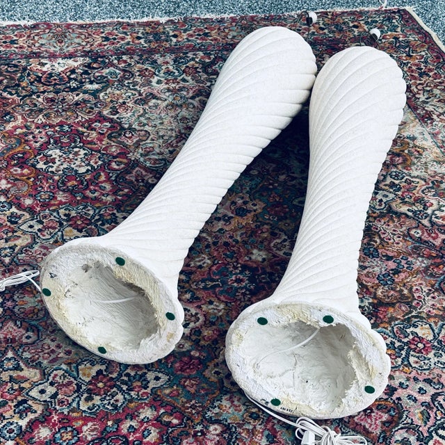 1980's Michael Taylor Style Plaster Spiral Floor Lamps - a Pair | Chairish
