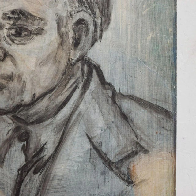 Danish Oil Portrait Mid Century Art Distinguished Gentleman Signed ...