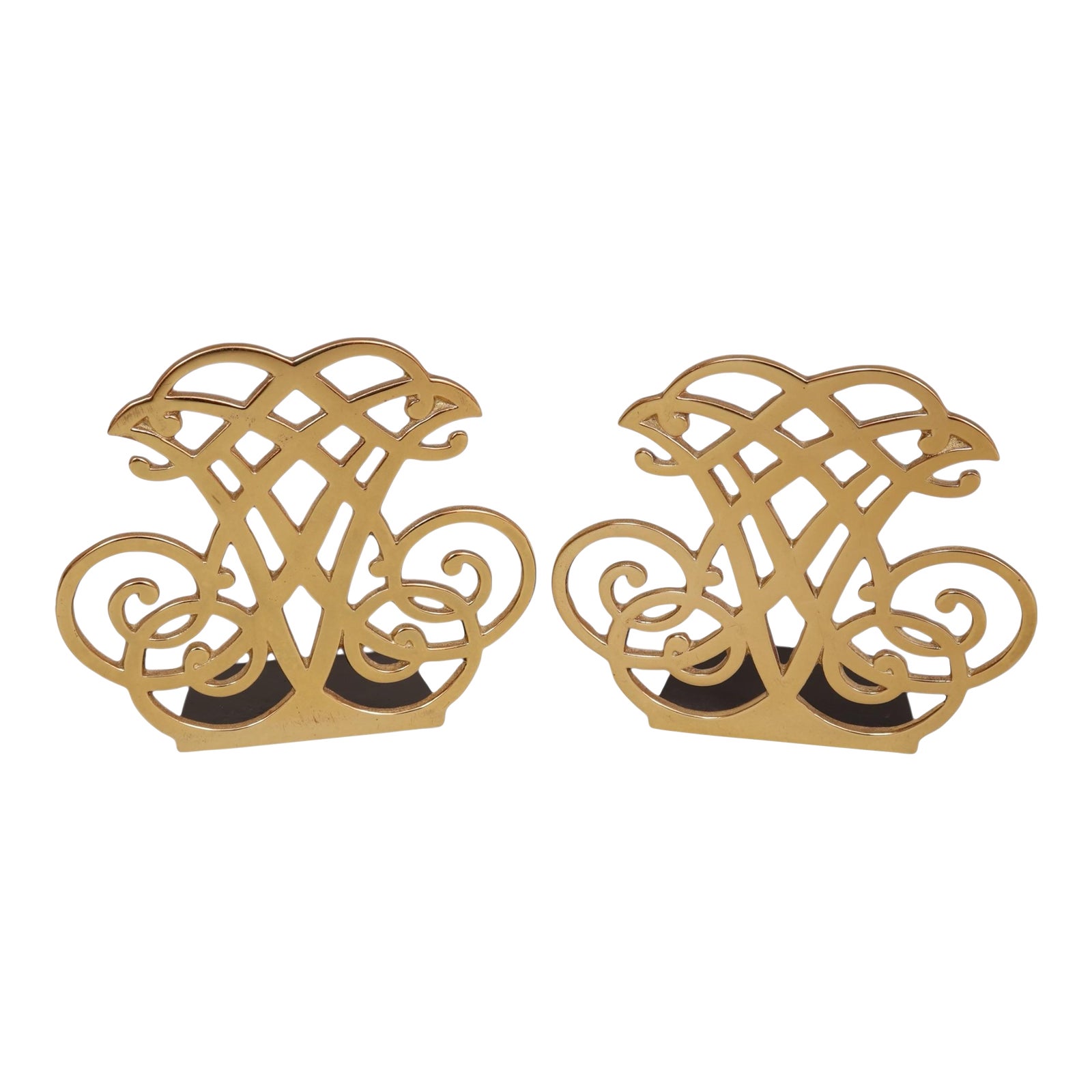Thomas Jefferson Cipher Brass Bookends, a Pair | Chairish