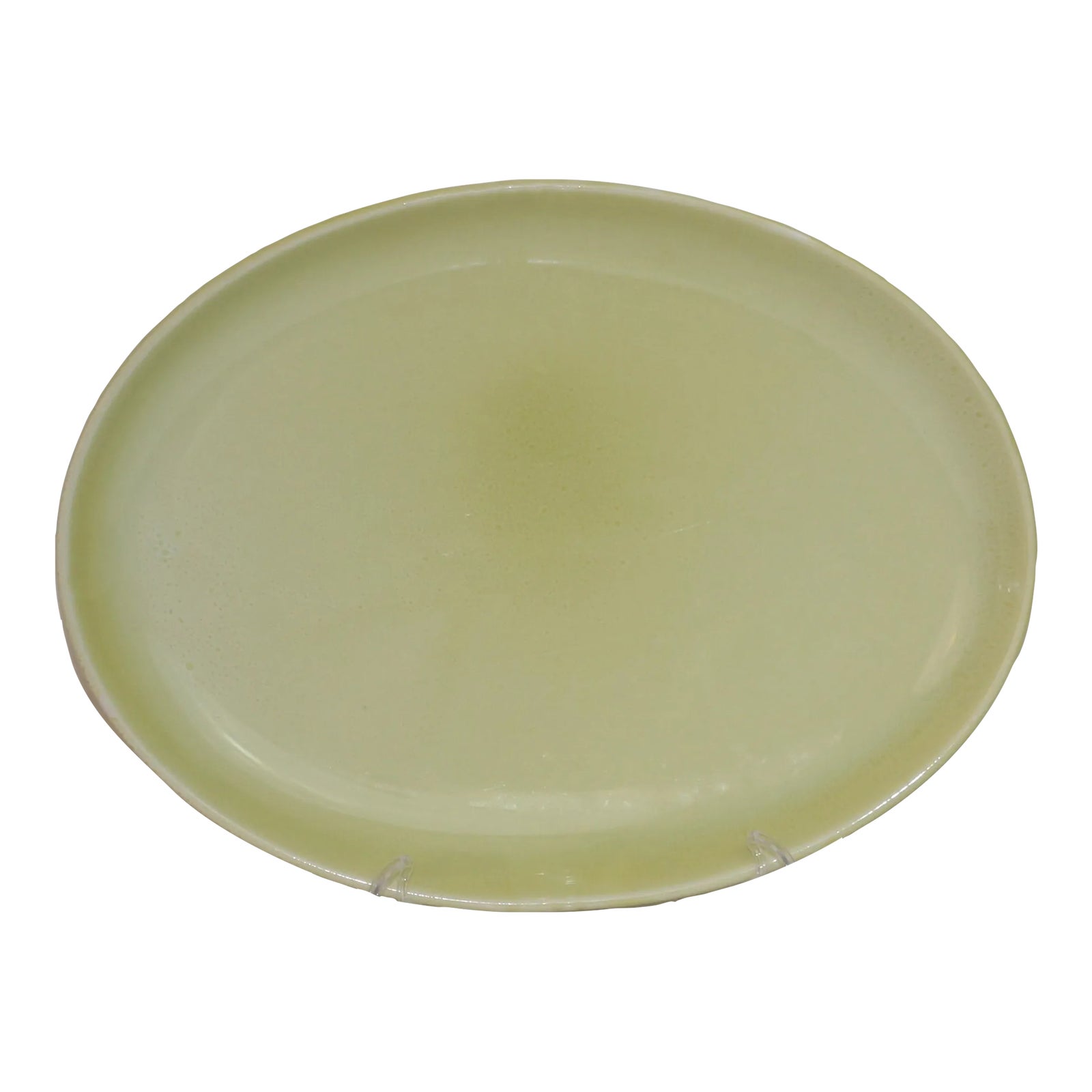 Mid Century Modern Russel Wright Iroquois Large Oval Chartreuse Serving Platter | Chairish