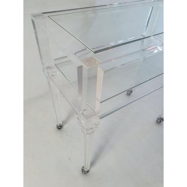 Vintage Italian Modern Acrylic Glass and Glass Bar Cart, 1980s | Chairish