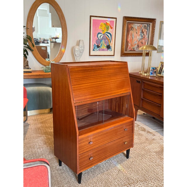 Mid Century Modern Drop Front Bureau Made by Lebus, Circa 1960s. | Chairish