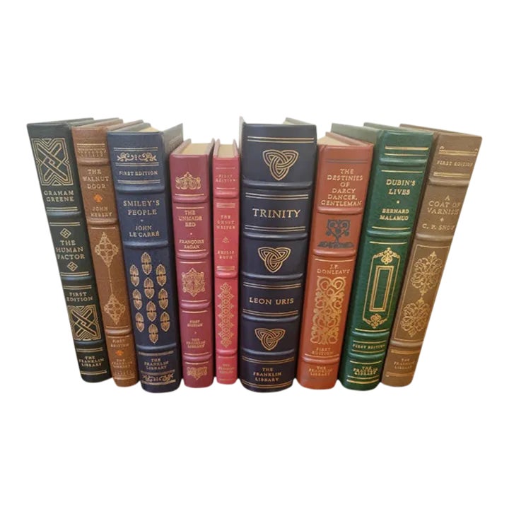 1980s Franklin Mint Leather Books- Set of 9 | Chairish