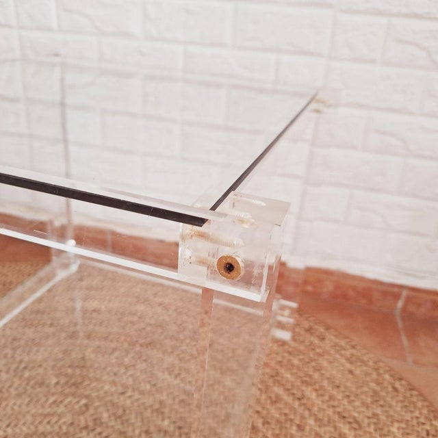 Vintage Italian Acrylic Glass Side Table, 1980s | Chairish