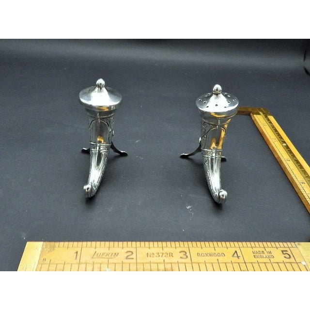 Antique Sterling Silver Norwegian Viking Horn Salt & Pepper Shakers- a ...