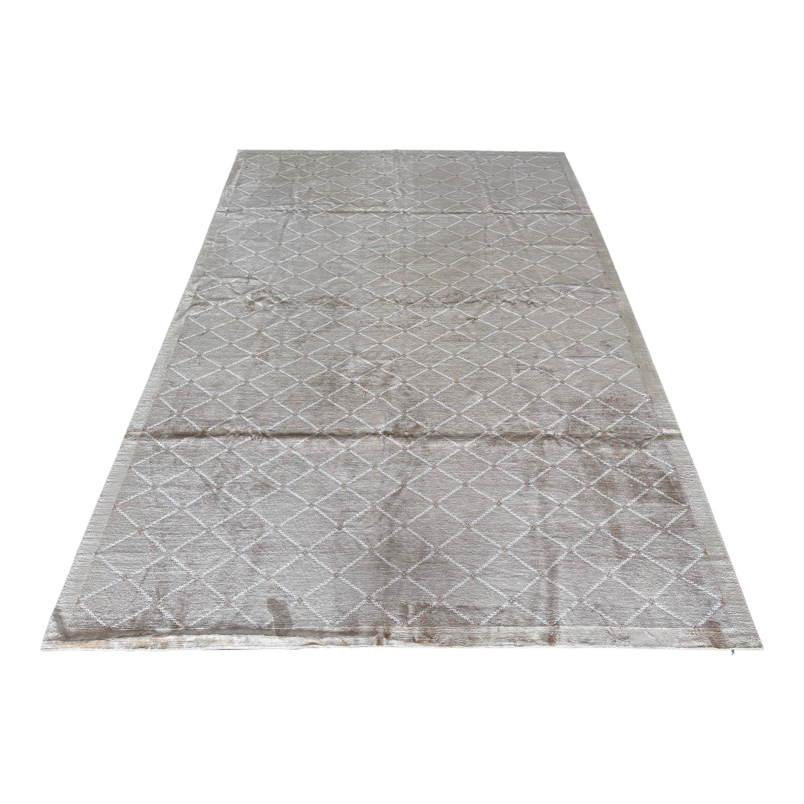 12ft X 17ft Delinear Tonal Lattice Area Rug | Chairish
