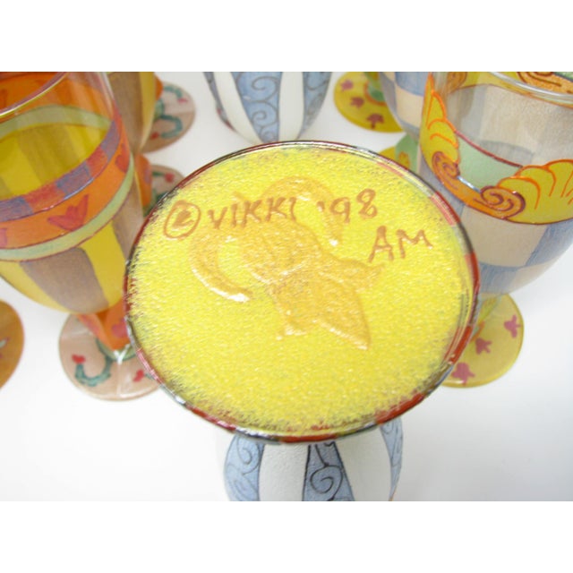 Vintage Smithereens Custom Hand-Painted Water Goblets / Iced Tea ...