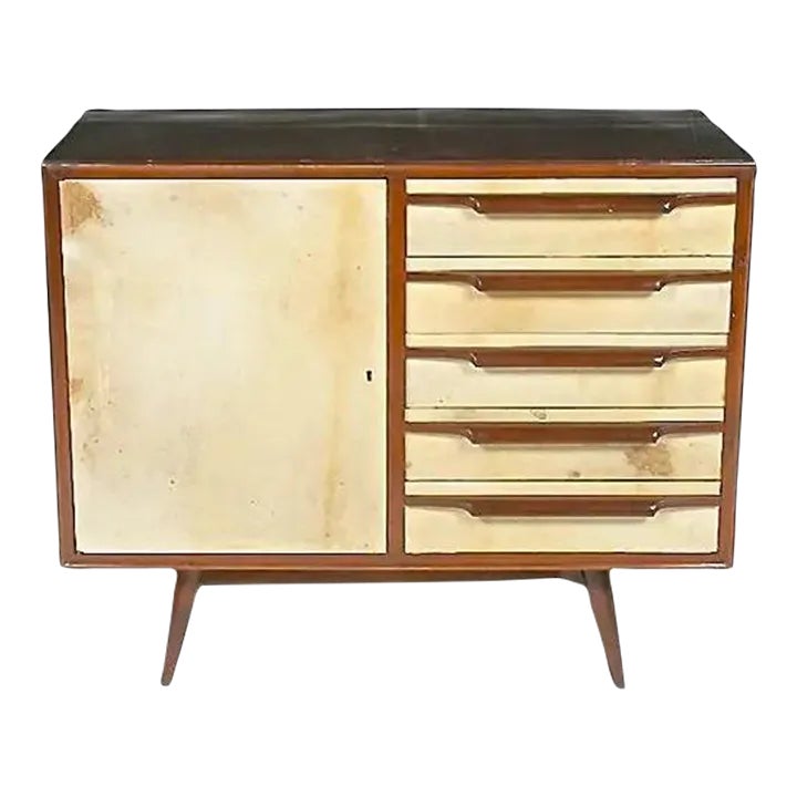 Mid-Century Modern Italian Parchment Server | Chairish