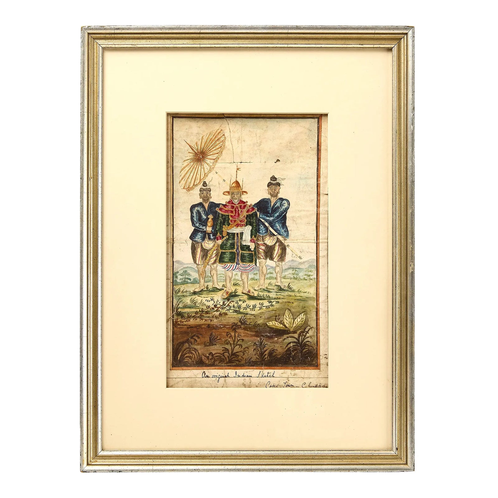 Indian School Watercolor Painting of Burmese Prince With Attendants ...
