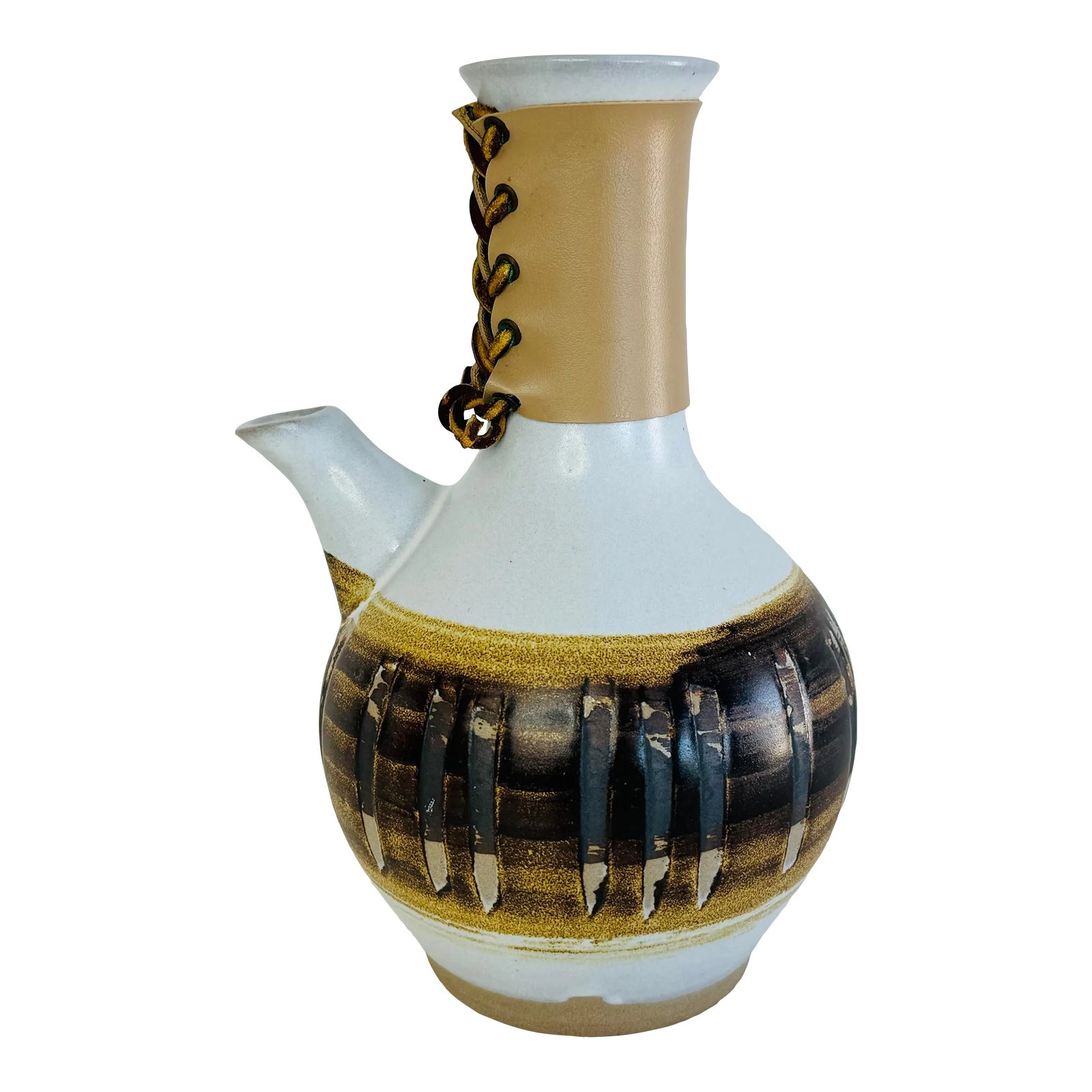 1960s Gordon & Jane Martz of Marshall Studios Leather Wrapped Carafe ...