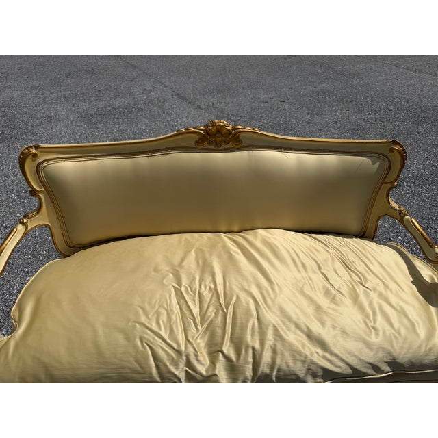 1990s Carved Louis XVI Style Diminutive Settee | Chairish