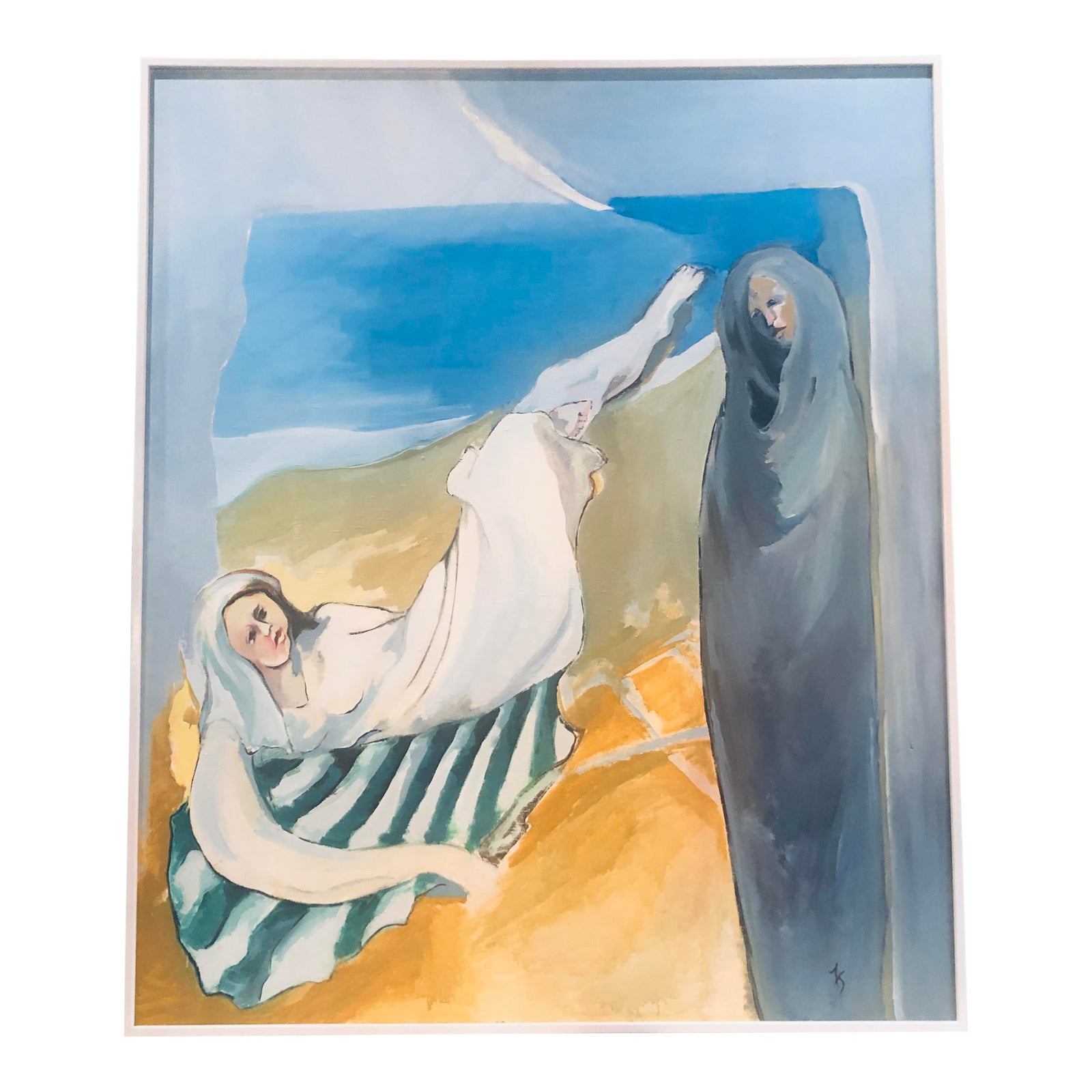 Late 20th Century Fay Singer "Shrouded Image" Original Oil Painting ...