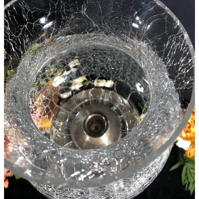 Silver Plated Vintage Torch Hurricane Holder Candle Holder Crackle ...