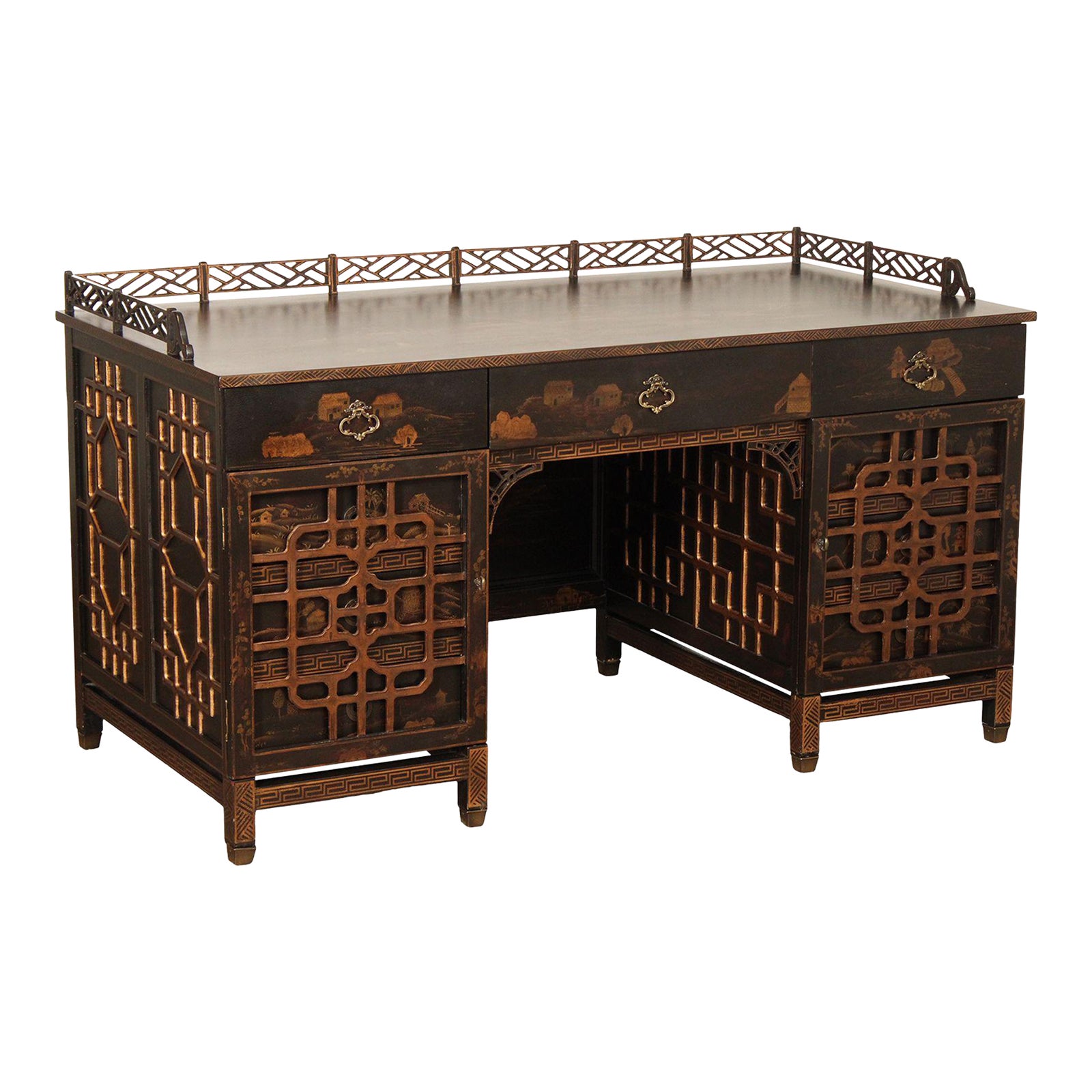 Drexel Heritage 'Mandalay' Asian Style Chinoiserie Desk | Chairish