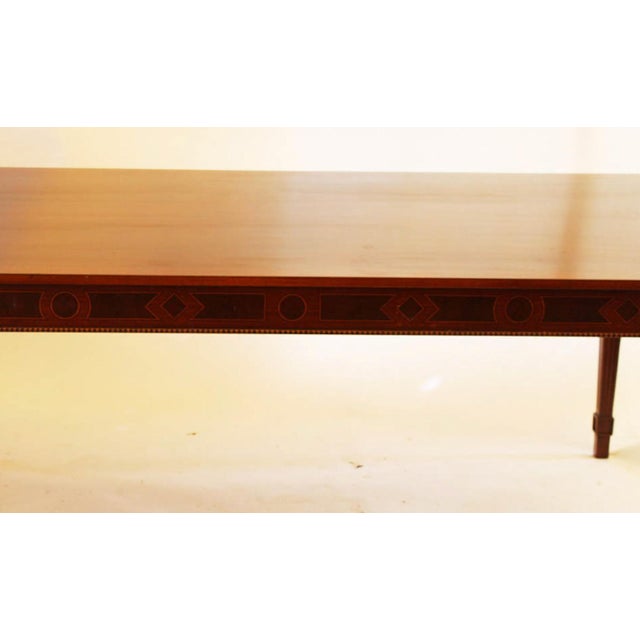 1980s Francesco Molon Inlaid Mahogany Library Table | Chairish