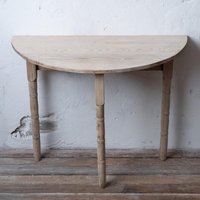 Bleached Demilune Tables, American, 19th Century | Chairish