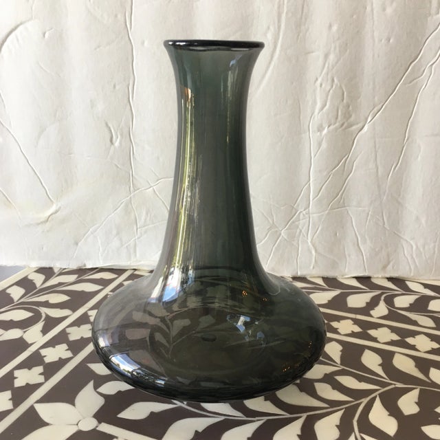 Smoke Glass Shapely Vase | Chairish