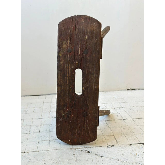 Antique Rustic Painted Farm Stool, Circa Early 20th Century | Chairish