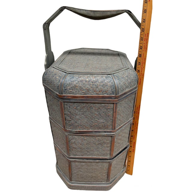 Asian Chinese Japanese Bamboo Basket Picnic Wedding 3 Tiered Floral ...