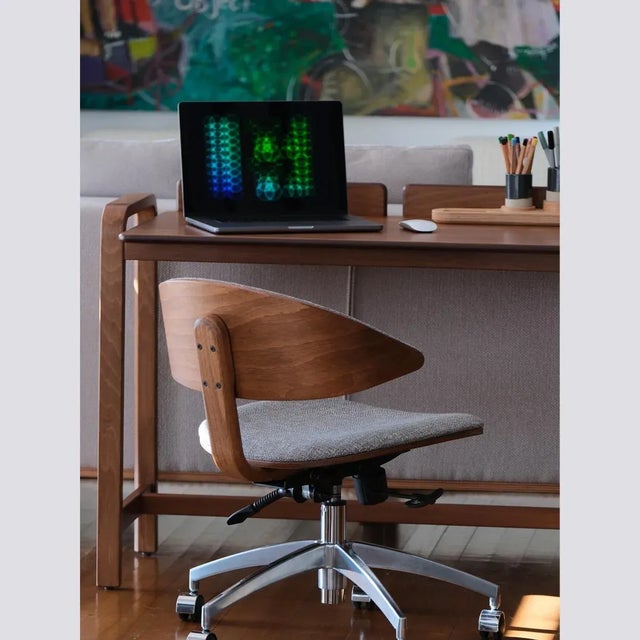 Fila Office Chair, Light Walnut Colour | Chairish