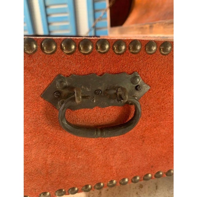 1950s Spanish Leather Suede Chest | Chairish