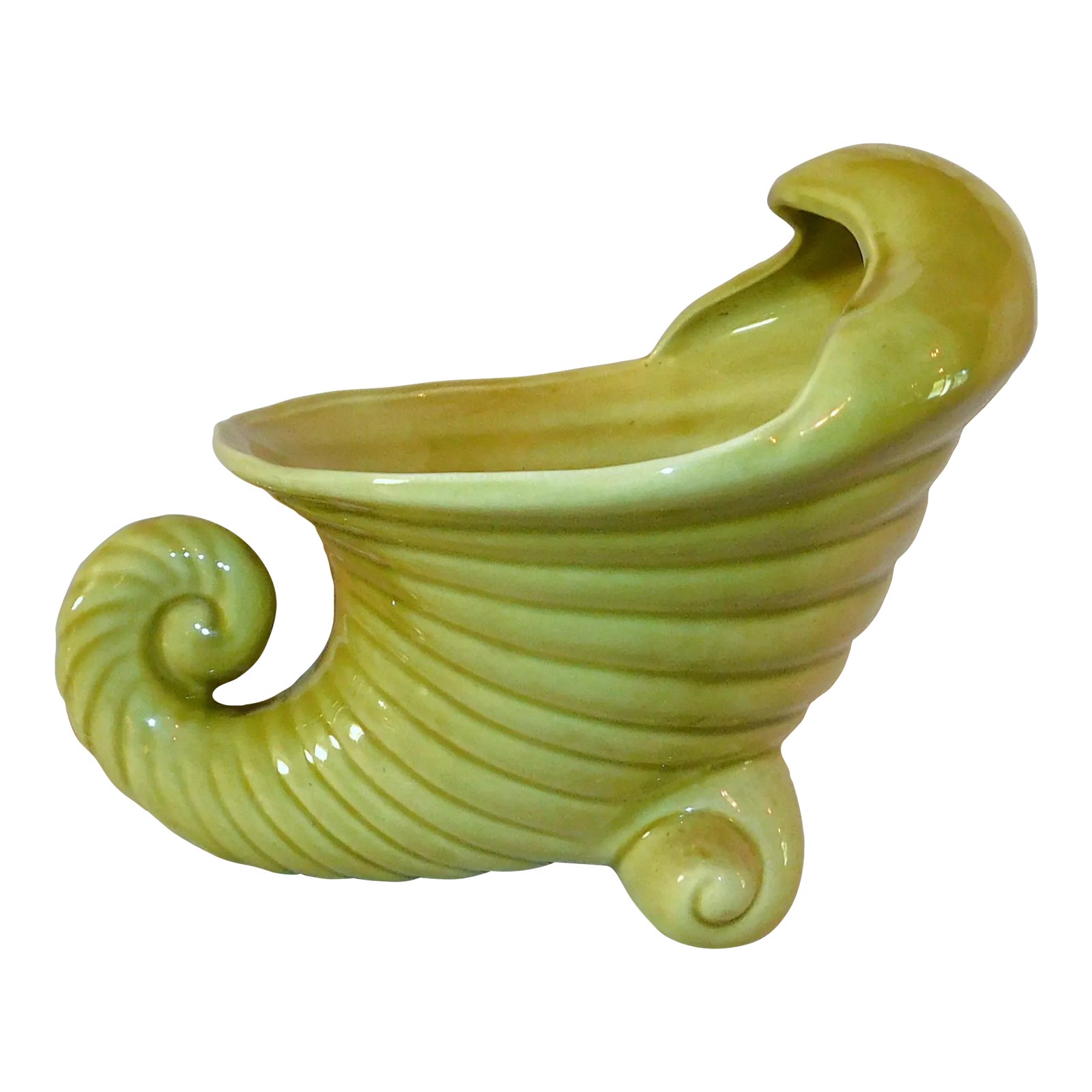 1940s Vintage Cornucopia Vase | Chairish