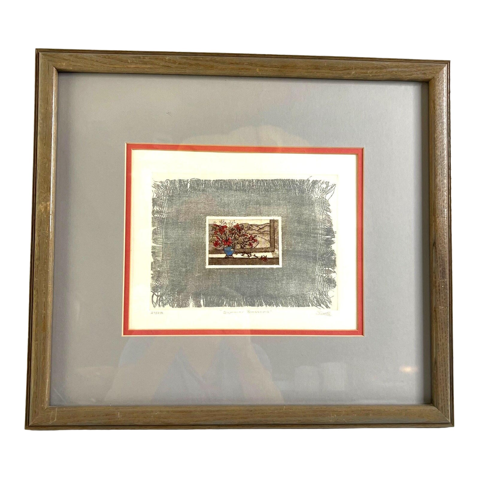 Signed Edition Framed Wall Art Summer Blossoms 17x15 Anne Tuttle | Chairish