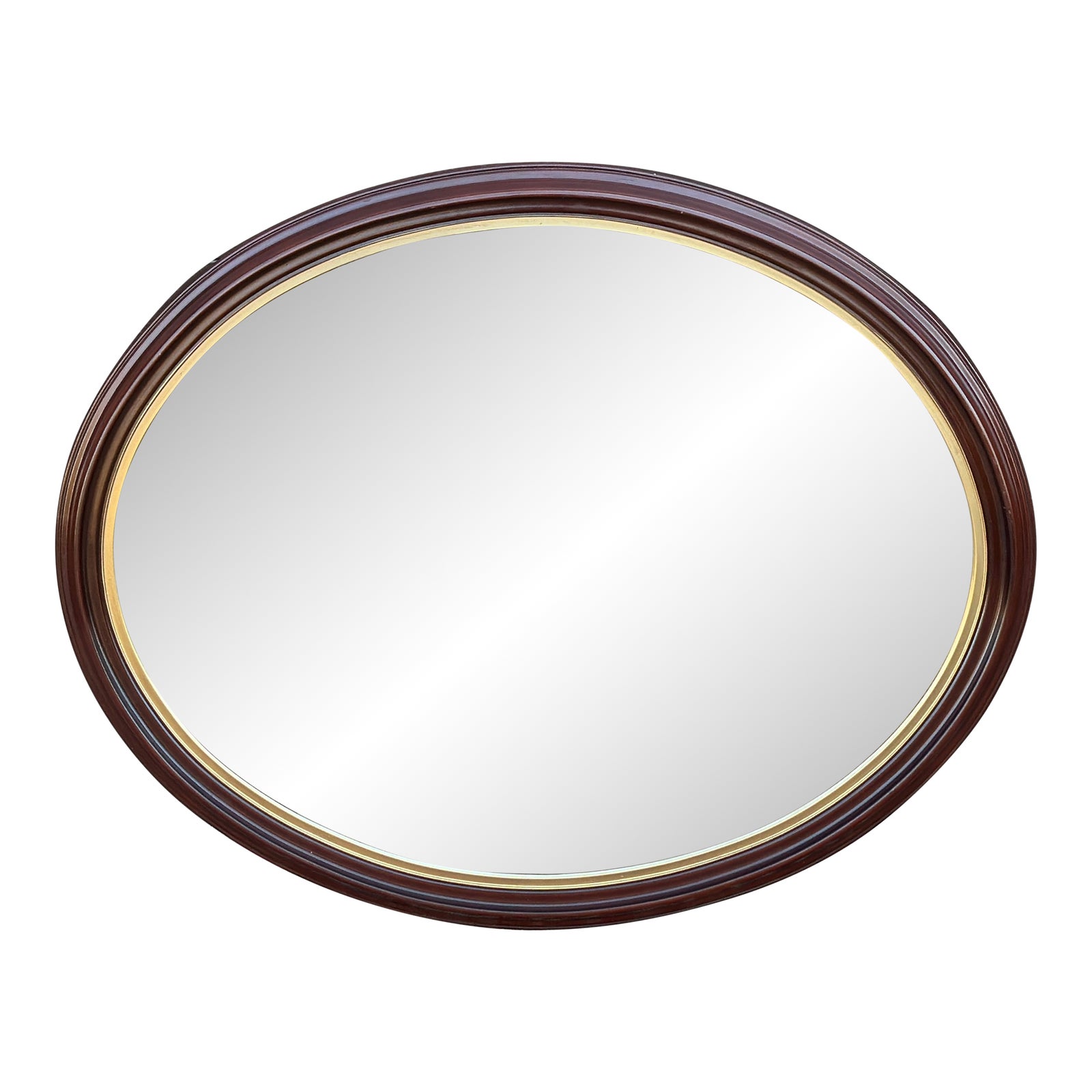 Carolina Mirror Company Wooden Oval Framed Wall Mirror With Gold Trim ...