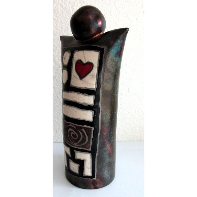 1980s Barbara Hertel Ceramic Spirit People Raku Studio Pottery | Chairish