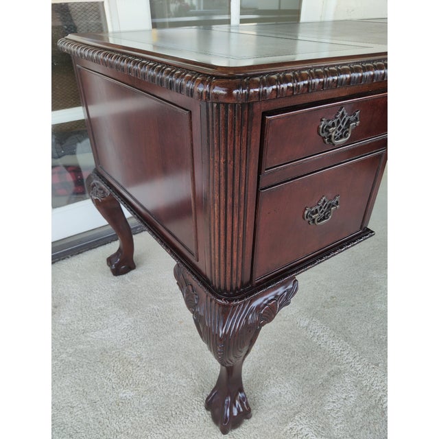 1990s Hooker "Seven Seas" Carved Mahogany Chippendale Style Writing ...