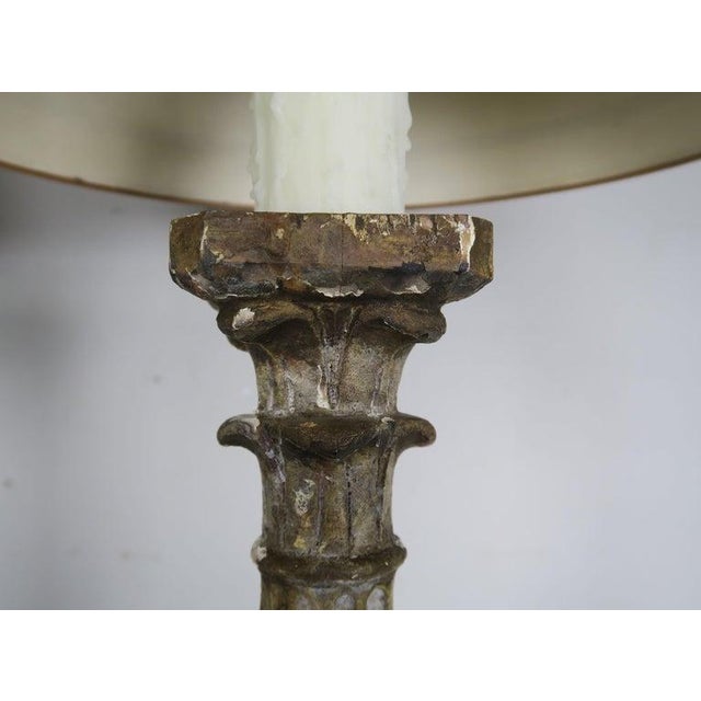 Pair of Italian Carved Neoclassical Style Lamps With Parchment Shades ...