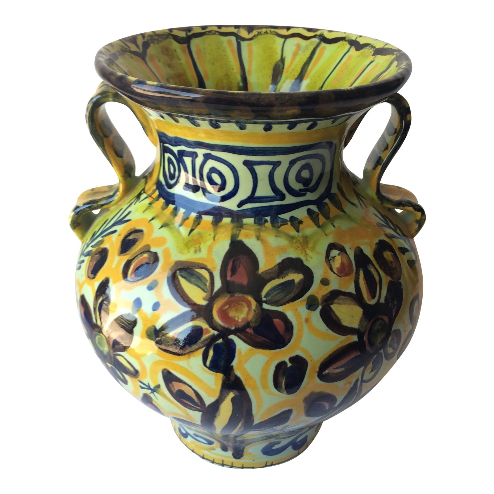 French Ceramic Vase With Handles From Quimper, France by Keraluc ...