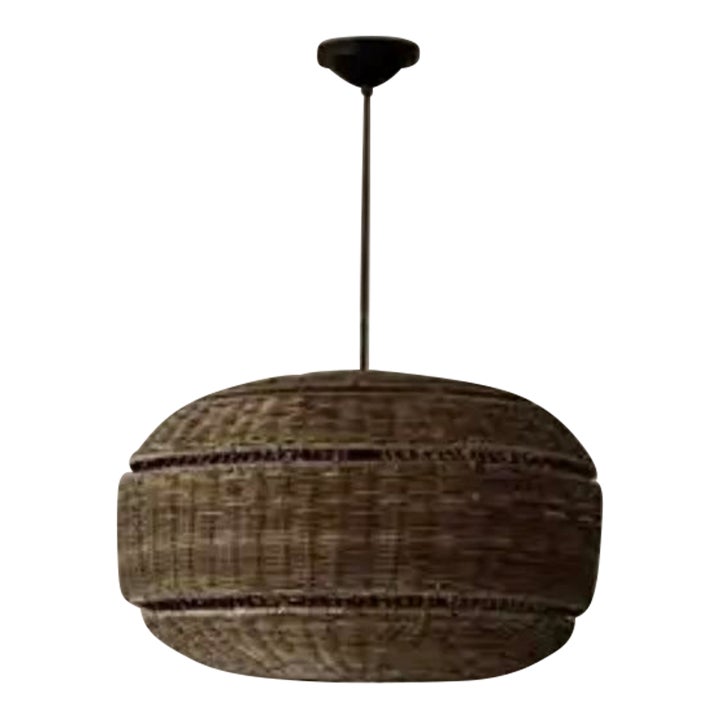 Restoration Hardware Rattan Hanging Pendant | Chairish
