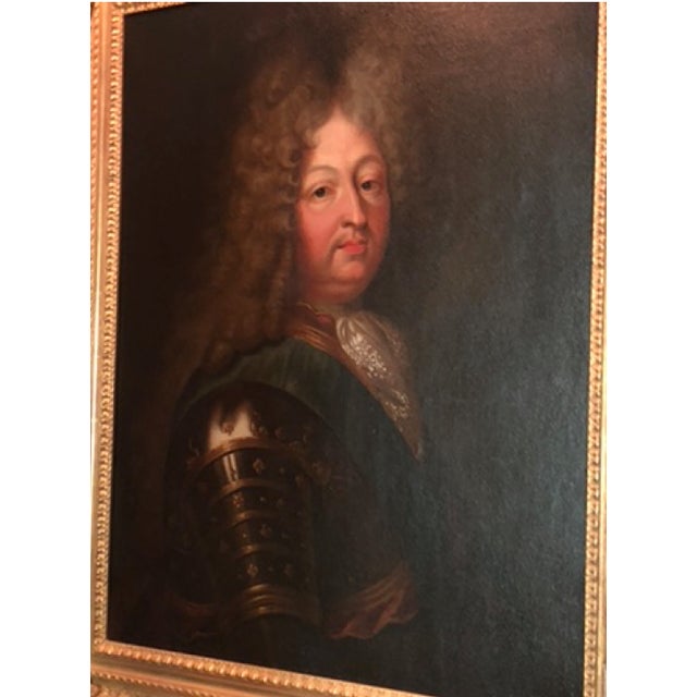 Large Antique 17th Century Louis XIV en Armour Portrait Oil Painting ...