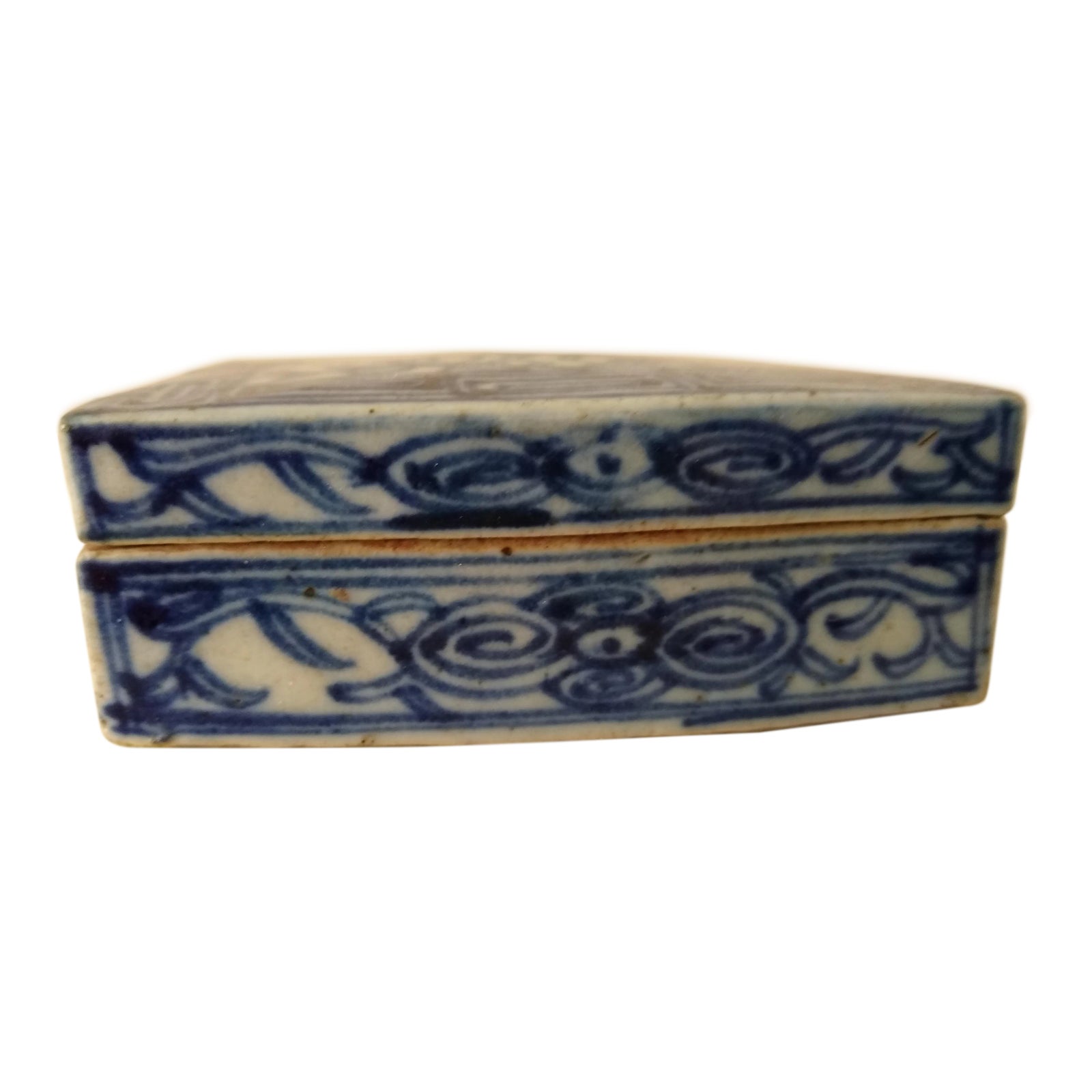Vintage Chinese Blue and White Ceramic Box | Chairish